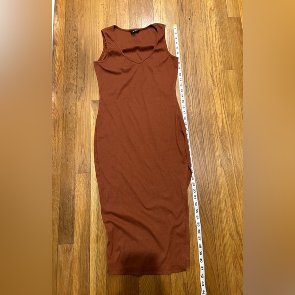 SHEIN | Dresses | Bogo Brown Thigh Split Bodycon Dress | Poshmark